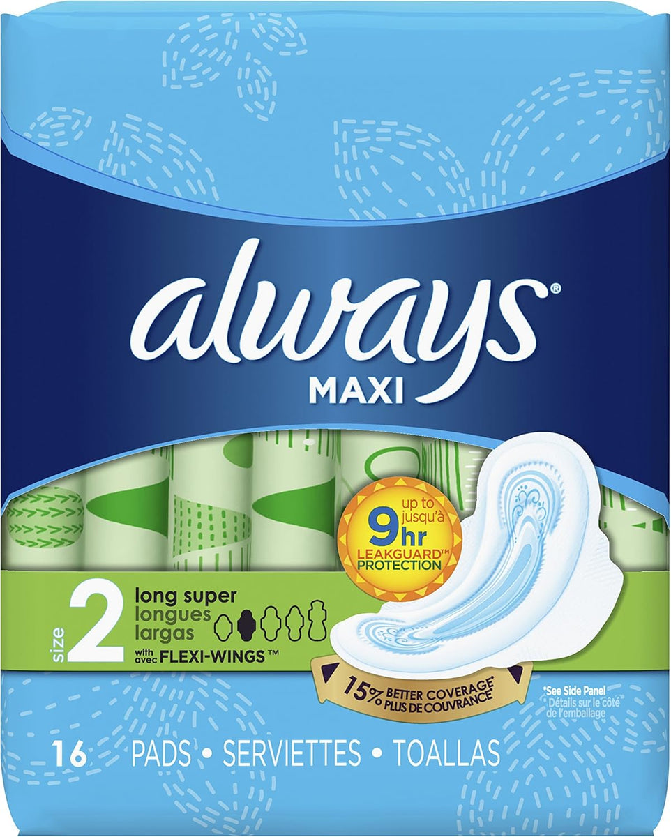 Always Maxi Long Super Pads – URS Pharmacy